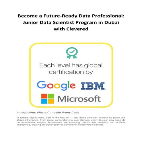 Become a Future-Ready Data Professional - Junior Data Scientist Program in Dubai with Clevered.pdf