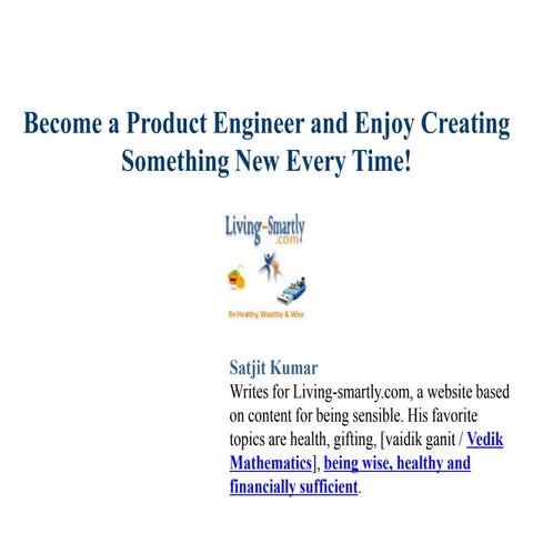 Become a Product Engineer and Enjoy Creating Something New Every Time! | PPT
