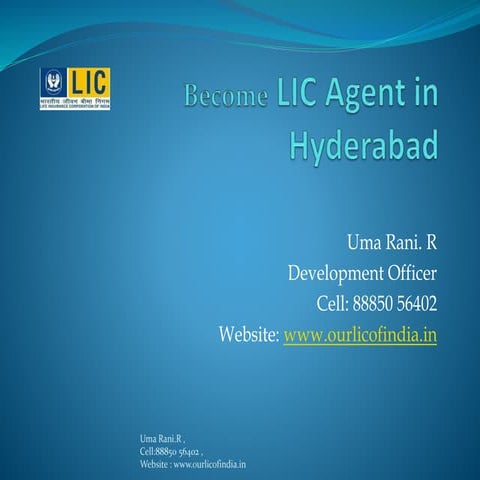 Become lic agent in hyderabad | PPTX | Insurance | Personal Finance