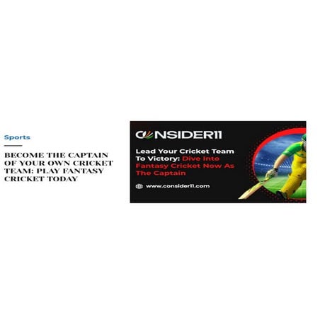 BECOME THE CAPTAIN OF YOUR OWN CRICKET TEAM: PLAY FANTASY CRICKET TODAY ...