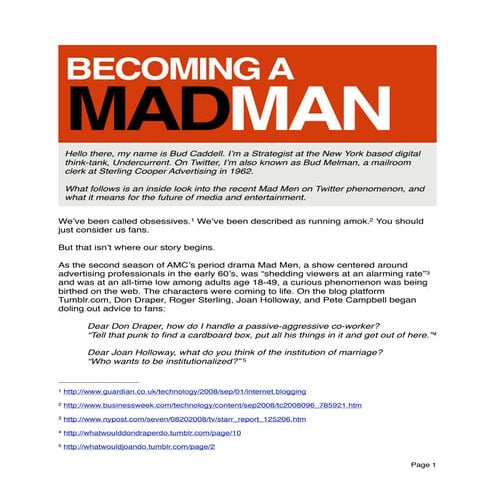 Becoming A Mad Man | PDF
