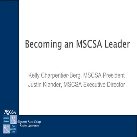 Becoming an MSCSA Leader | PPT | Politics