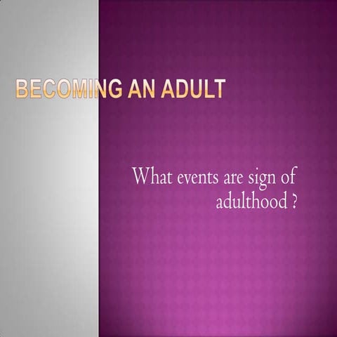 Becoming an adult | PPT