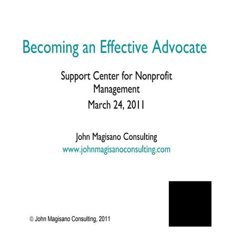 Becoming an effective advocate | PPT