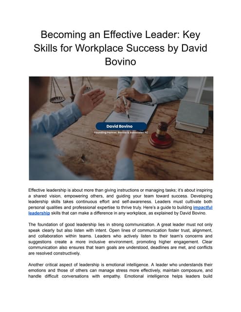 David Bovino presentations