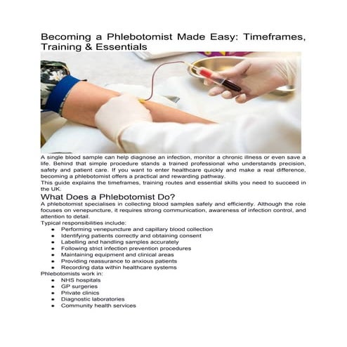 Becoming a Phlebotomist Made Easy_ Timeframes, Training & Essentials.docx