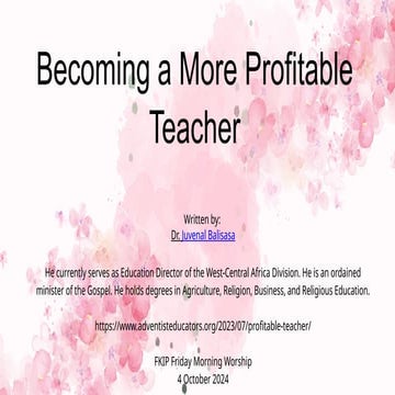 Become a profitable teacher for a Christian.pptx