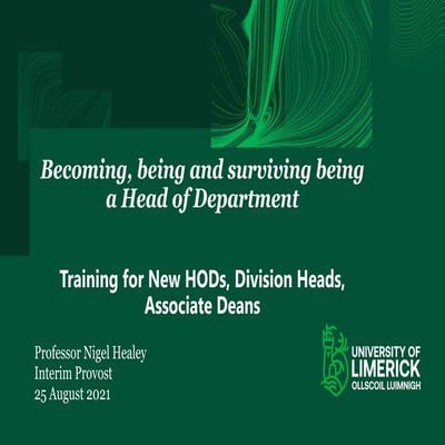 Becoming, being and surviving being a Head of Department | PPTX