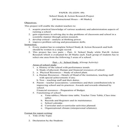 B ed school-study-and-action-research-project-2013-14 | DOC