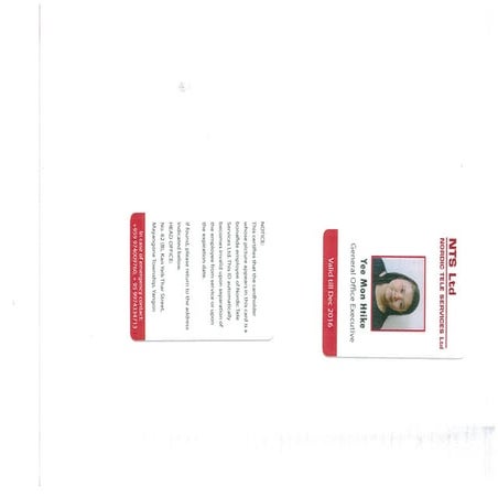 ID card from NTS | PDF
