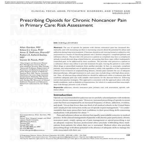 Gordon Postgrad Med 2014 159-66 | PDF