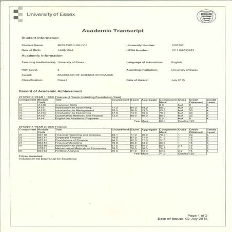 Merged bachelor transcript | PDF | Undergraduate Education | College ...