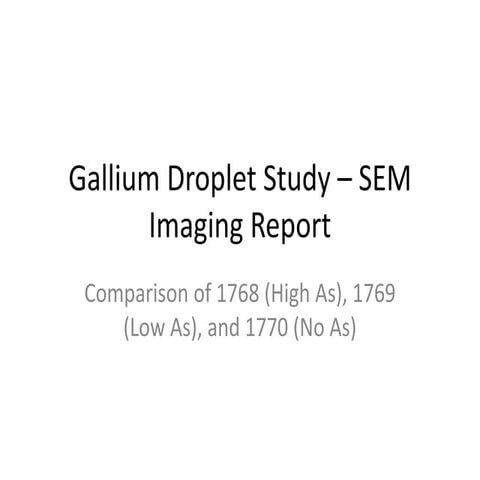 Gallium Droplet Study - SEM Imaging Report | PPT