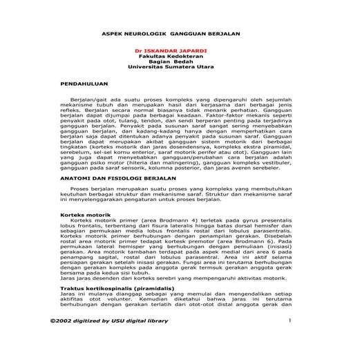 ASPEK NEUROLOGIK GANGGUAN BERJALAN | PDF