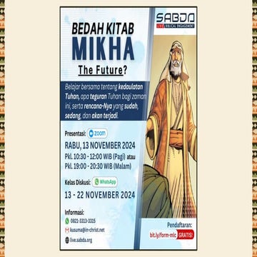 SABDA Ministry Learning Center - Materi Bedah Kitab "Mikha" | PDF