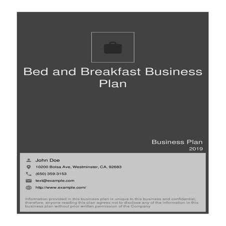 Bed and breakfast business plan v1562239112244 | PDF