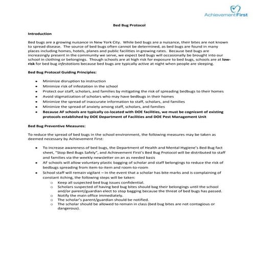 Bedbug protocol | DOCX