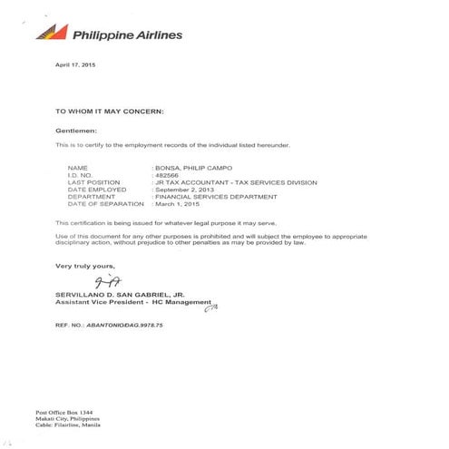 COE-Philippine Airlines | PDF