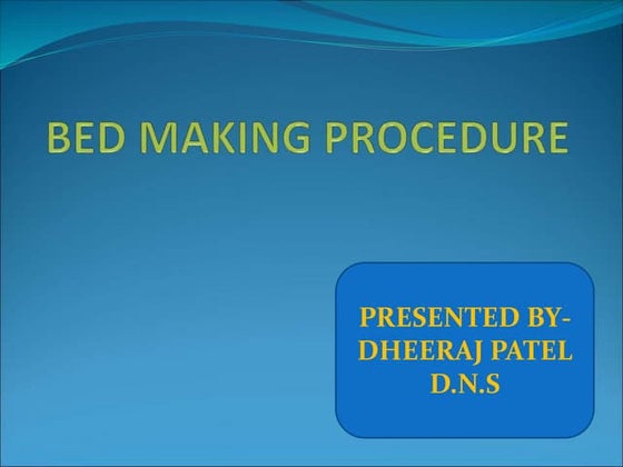 Occupied bed making Procedure.pptx | Parenting Babies and Toddlers ...