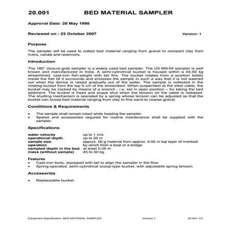 Bed material sampler | PDF