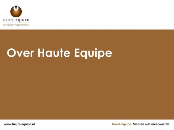 Bedrijfspresentatie - Haute Equipe | PPT