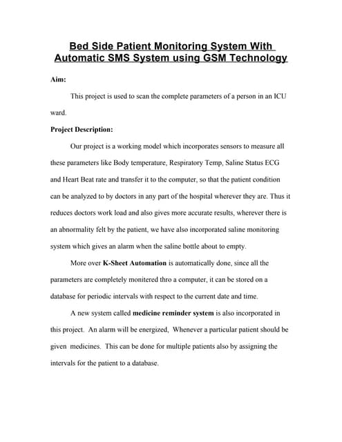 Iot based health monitoring system | PPT