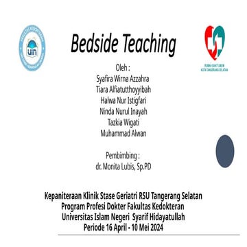 Bedside Teaching-Geriatri Syndrome-Stase Geriatri | PPTX