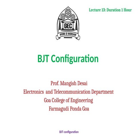 Comparison of cb,ce and cc configuration | PPTX