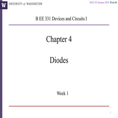 BEE331-Week1 (1).pdf Devices and Circuits. DIodes | PDF