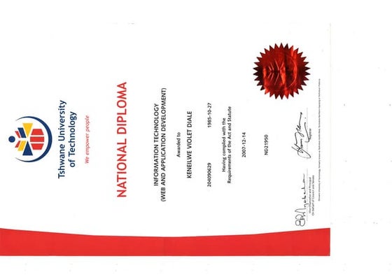 BL Du Toit Sasol Certificate of Recognition Shutdown 2013 | PDF