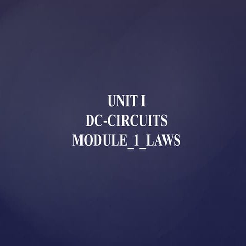 Basic Electrical And Electronics Module1 Pptx