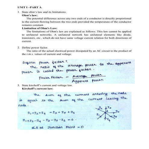 BE3251-Basic Electrical and Electronics engineering Important Questions- Anna University ...