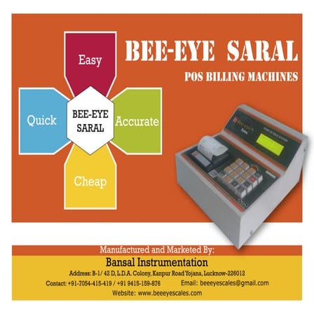 Bee eye saral pos cash register lucknow india | PPT