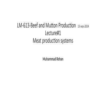 Beef and mutton production Lecture#1.pptxb | PPTX