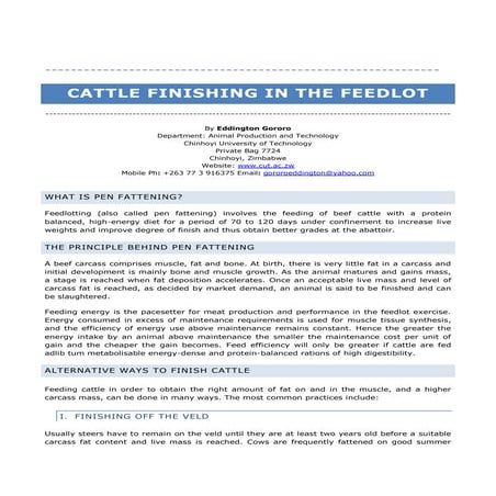 Beef cattle finishing in the feedlot | PDF