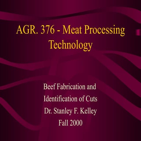 Beef Fabrication: Meat Processing Technology | PPT