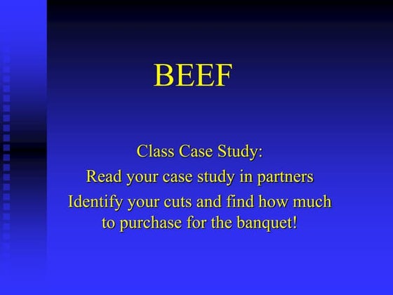 Primary and secondary cuts of meat | PPT