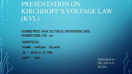 KVL & KCL | PPT | Physics | Science