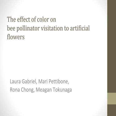 The effect of color on bee pollination visitation to artificial flowers ...