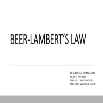 Beer lambert Law | PPT