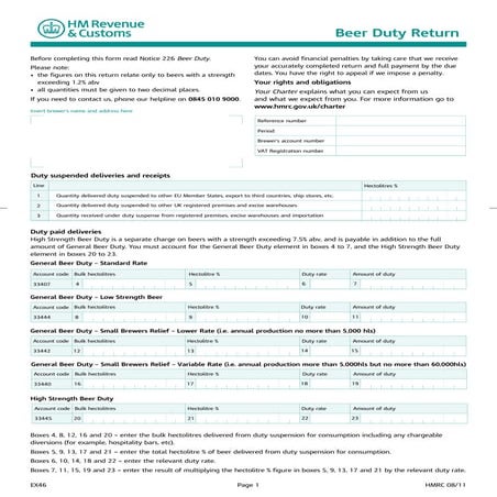 Beer duty return UK by Keyconsulting UK | PDF