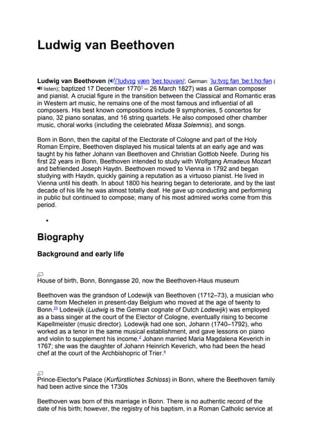 Ludwig van Beethoven Presentation | PPT