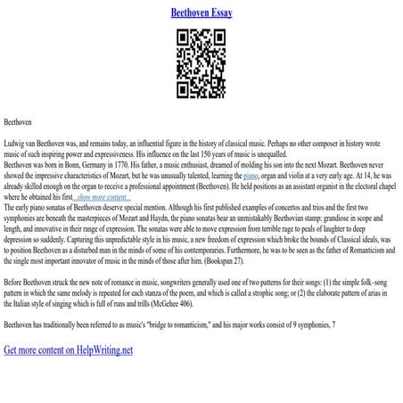 Beethoven Essay | PDF | Classical Music | Music