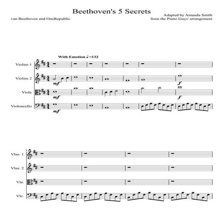 Beethovens 5 secrets-_violin_1_and_2_cello_and_viola | PDF