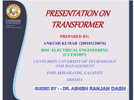 Presentation about transformer and its types | PPTX | Physics | Science