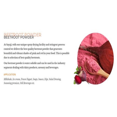 Beetroot Powder Manufacturer & Supplier in India, Ahmedabad | PDF