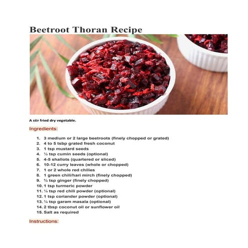Beetroot thoran recipe | PDF