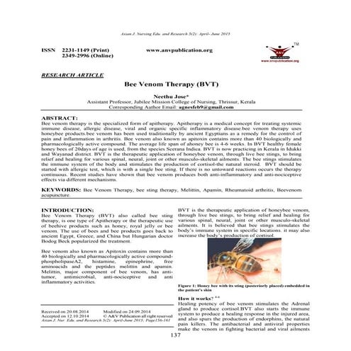 Bee venom therapy | PDF