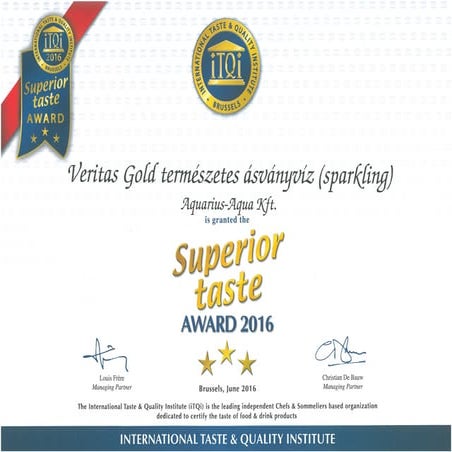 Veritas Gold sparkling ITQI 2016 | PDF