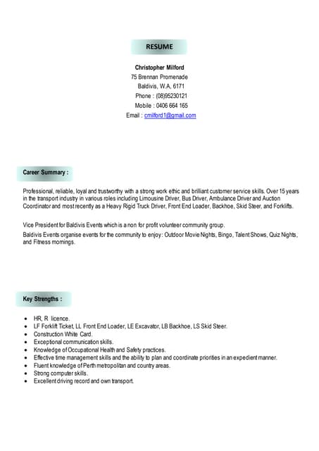 Ross Griffiths Resume | ODT